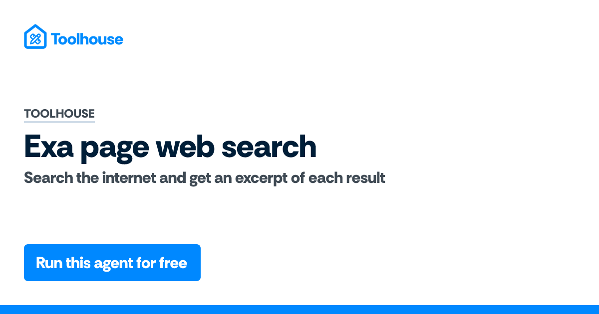Exa page web search | Toolhouse